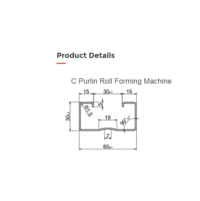 C Purlin Line C Purlin Roll C Channel Roll Forming Machine C Type Steel ...