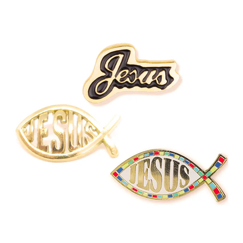 DMT Jesus - Custom Gold Plated Fish Lapel Pin for Christians