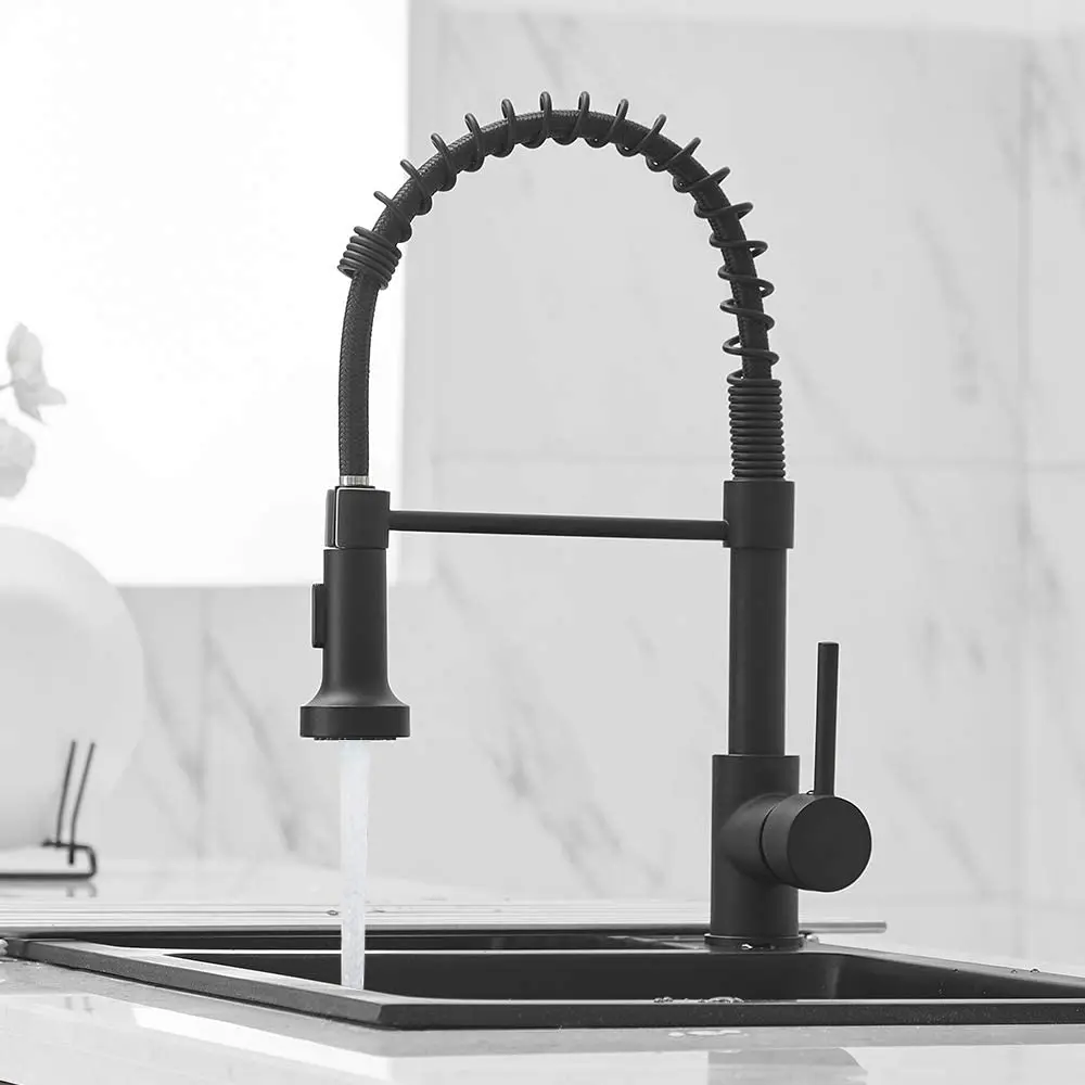 Flexible Pipe Pull Out Sprayer Head Folding Kitchen Mixer
