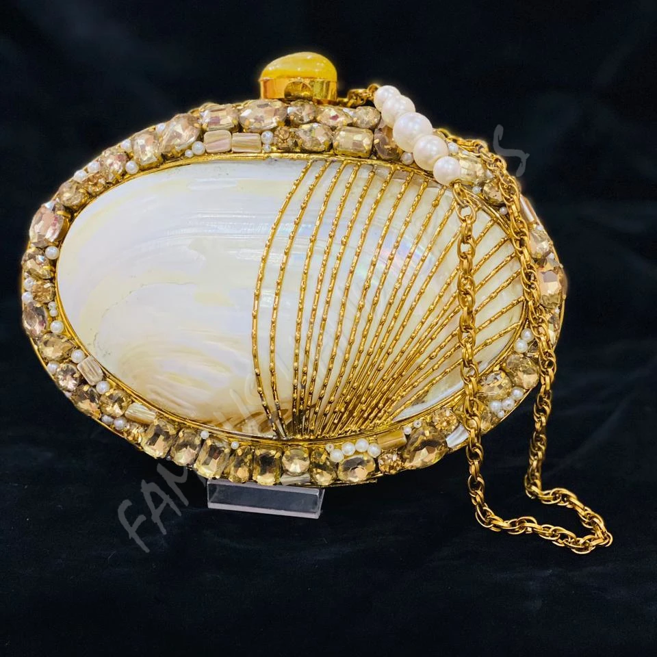 High Quality 100% Original Seashell Clutch With Brass Handcrafted ...