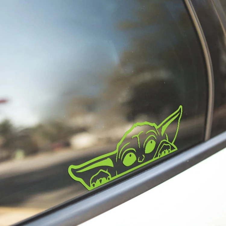 Peeking Grogu Baby Yoda Vinyl Car Decal Permanent Vinyl Decal ...