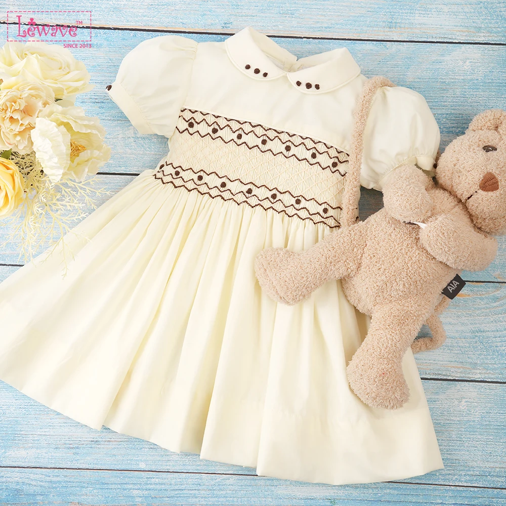 Geometric Hand Smocked Dress For Girl Oem Odm Smocked Children Clothing ...