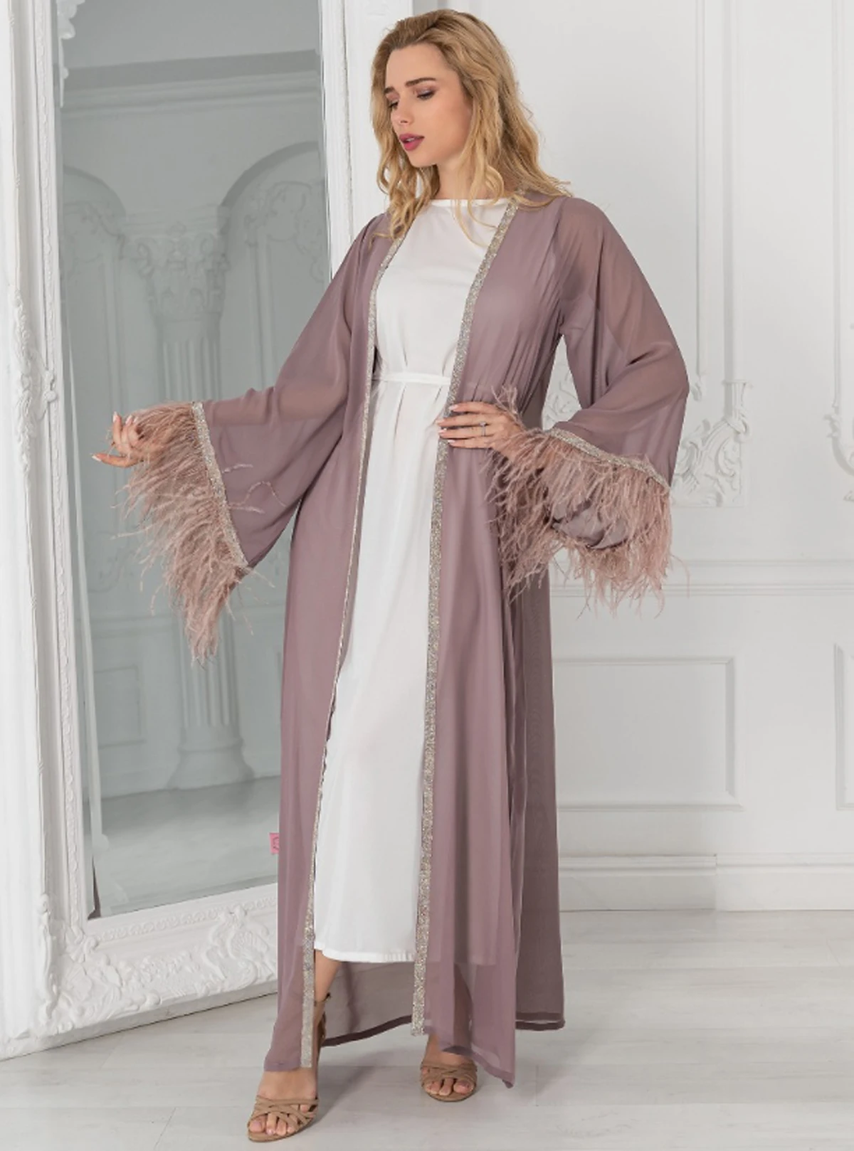 Emerald Green Embroidered Multi-use Duster Cardigan Made Of Lightweight ...