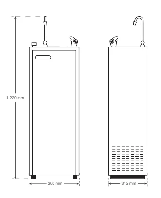 Stainless Steel Freestanding Water Dispenser Stand With Hot And Cold ...