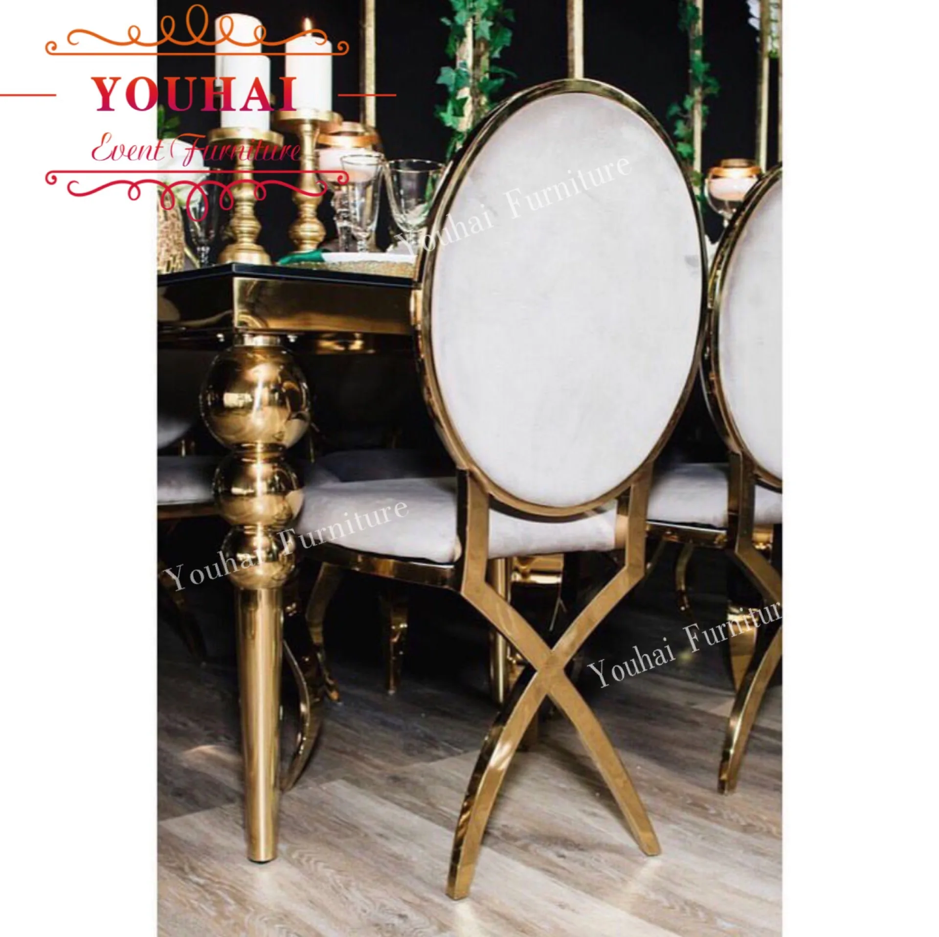 Commerical Furniture Royal Gold Stainless Steel Wedding Banquet Chair ...