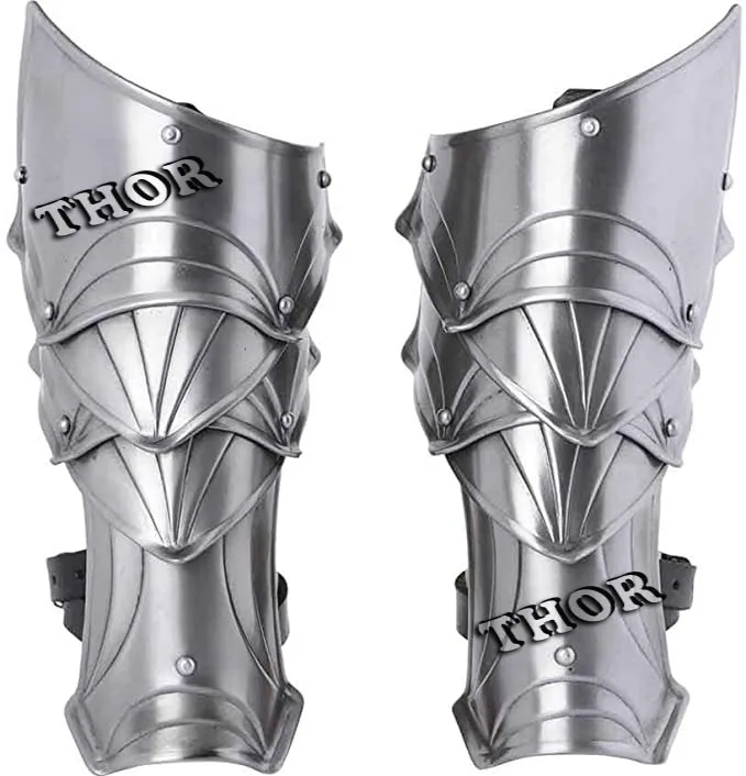 Medieval Arm Guard - 18 Ga Steel Pauldrons with Custom Logo