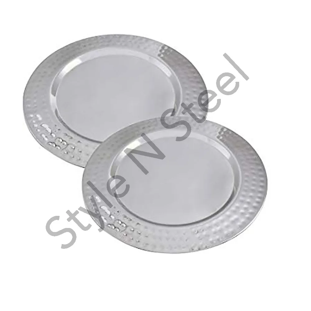 Stainless Steel Plate Charger Wedding Plates Under Dishes Charger Plate ...