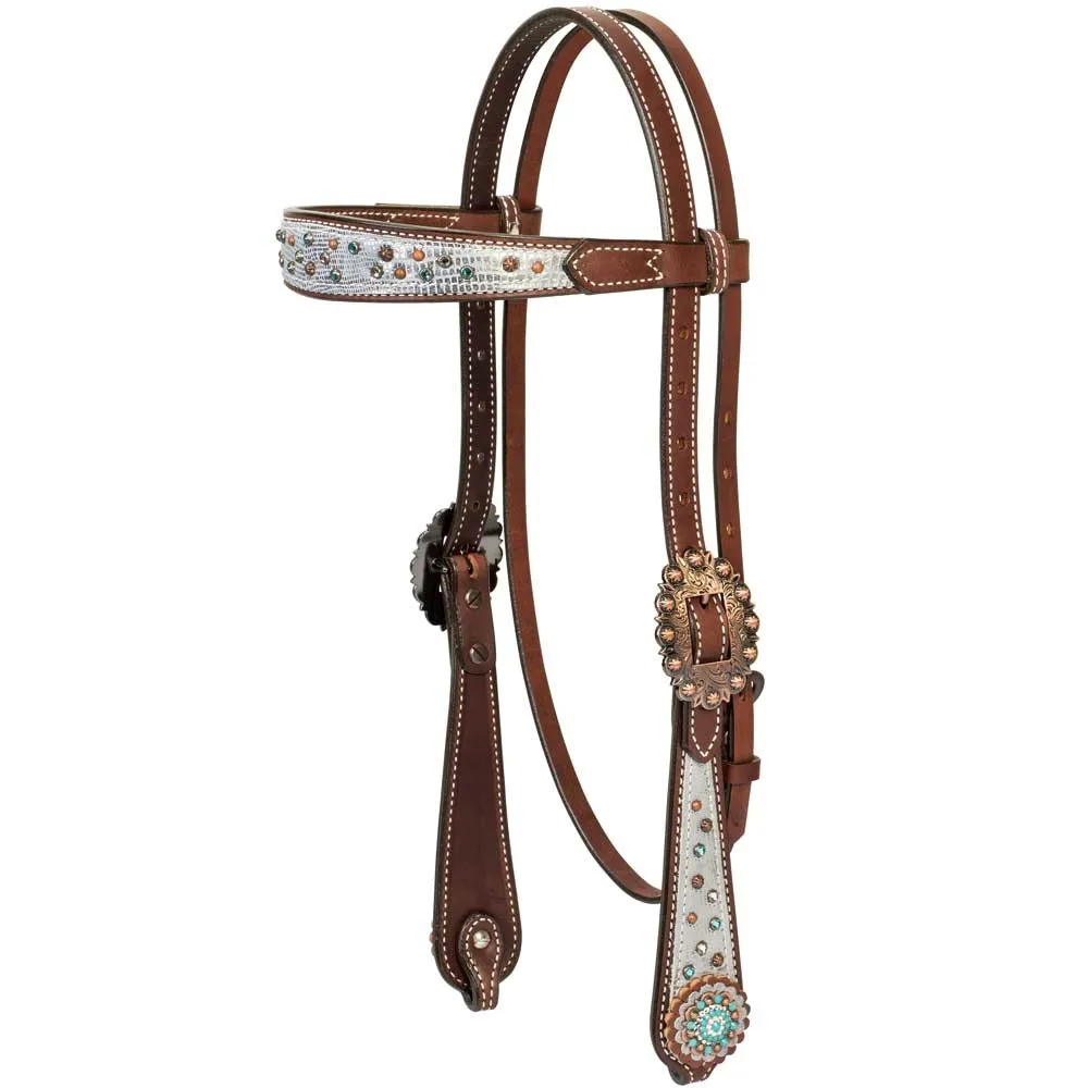 Most Popular Brown White Horse Leather Crystal Headstall With Fancy ...