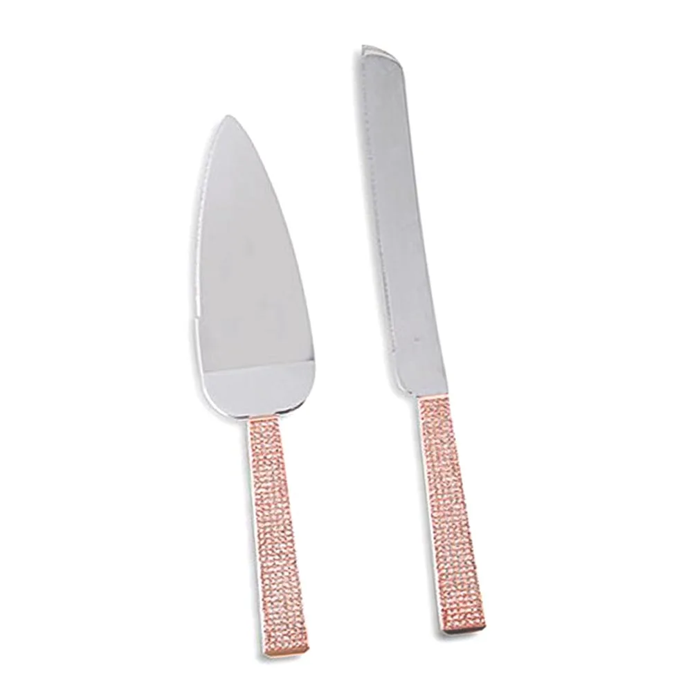 Hammered Rose Gold Handle Cake Server And Knives - Buy Hammered Rose ...