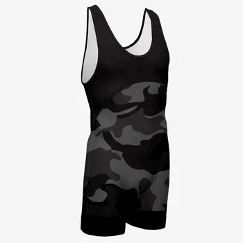 Men's Camouflage Backless Wrestling Singlet Sportswear Wrestling ...
