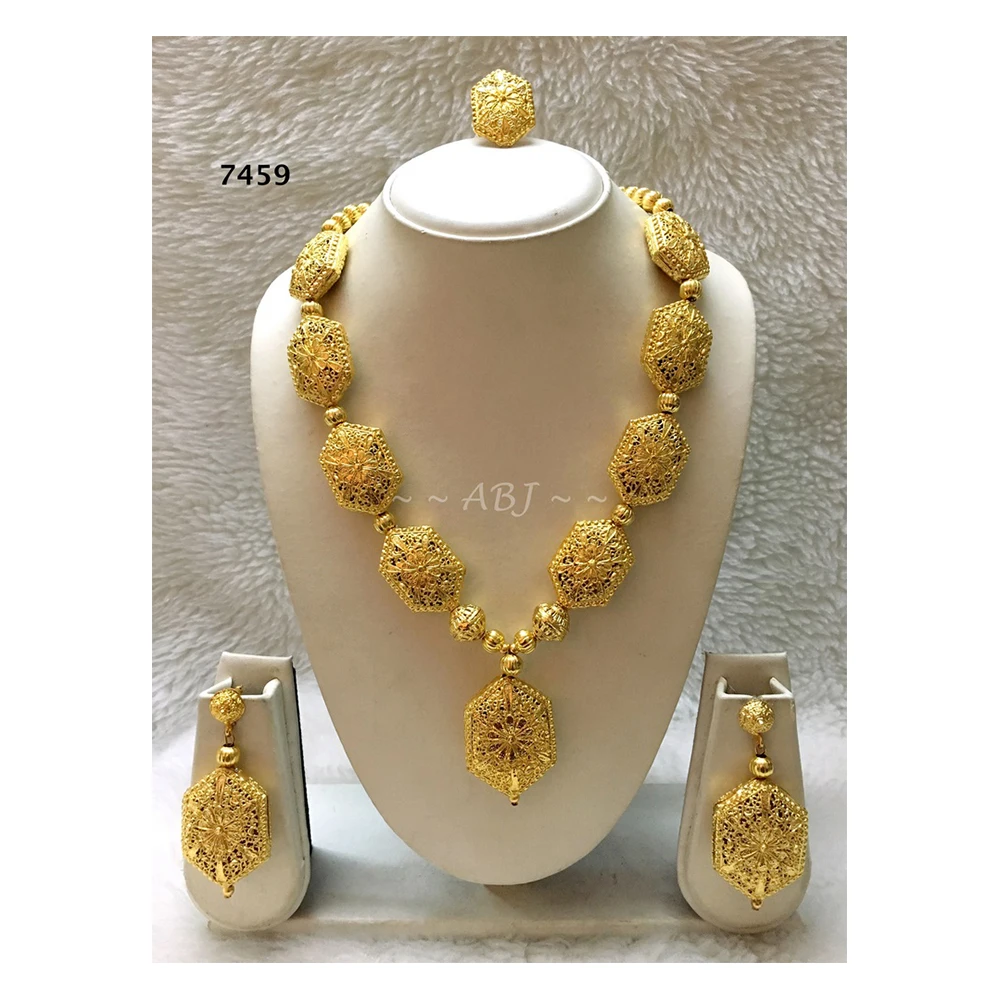 African Jewellery Bridal Design Necklace Set Gold Plated Women - Buy ...
