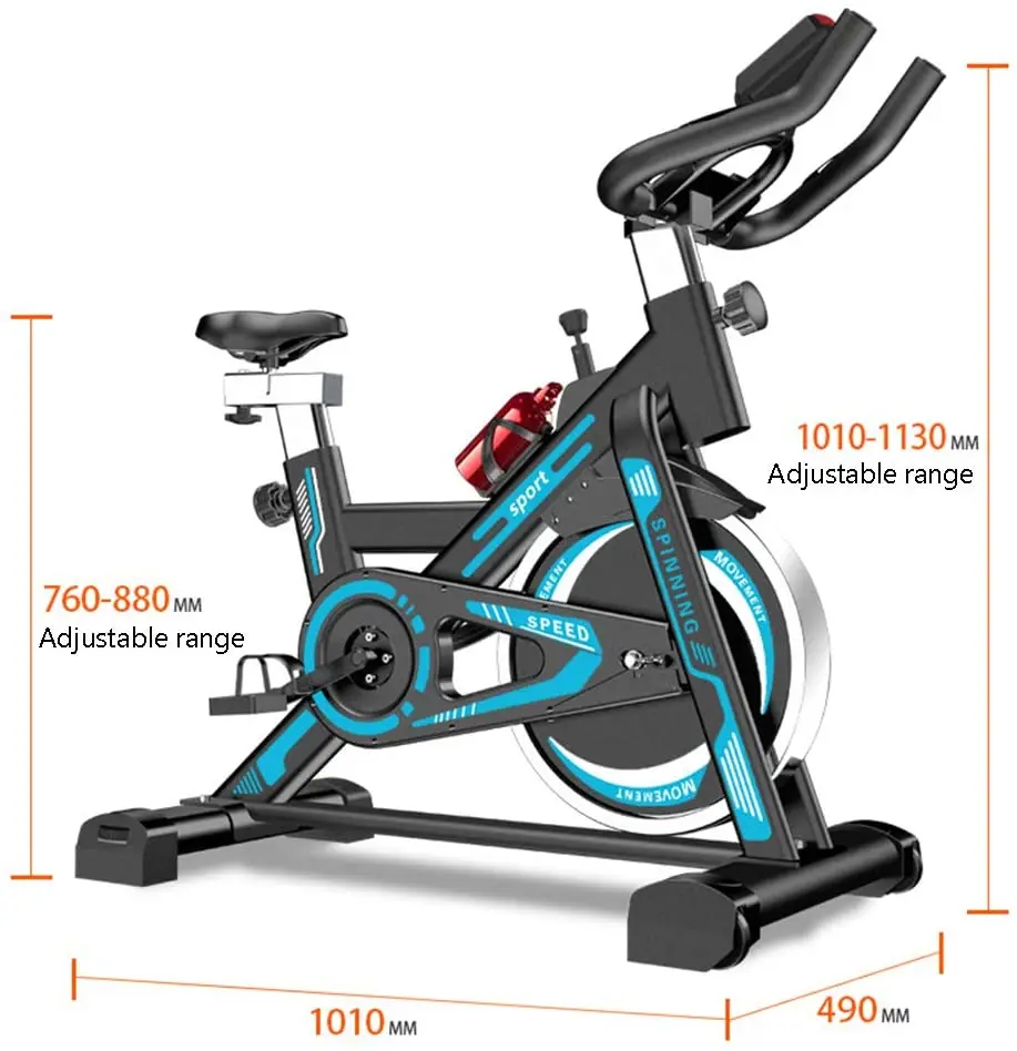 13 Kgs Spin Trainer Gym Flywheel Adjustable Stationary Belt Home Indoor ...
