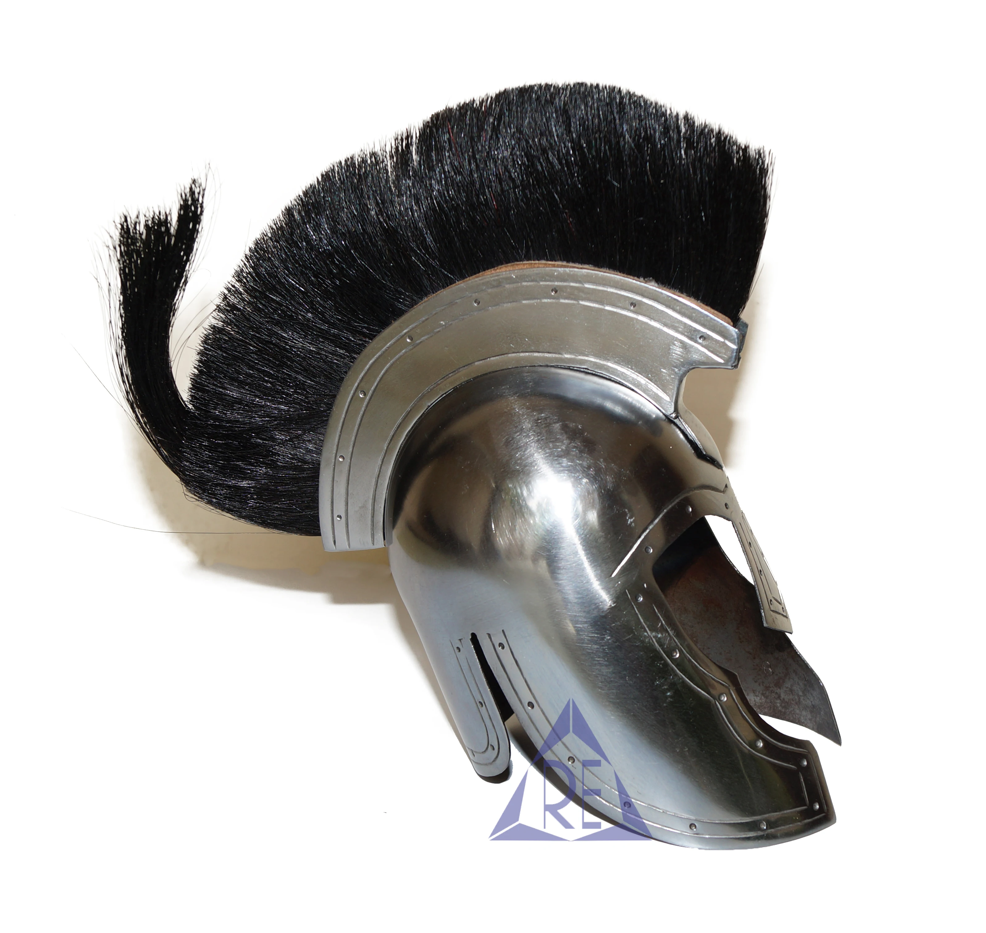 Medieval Knight Armour Helmet Troy Trojan Black Plume Mini Helmet ...