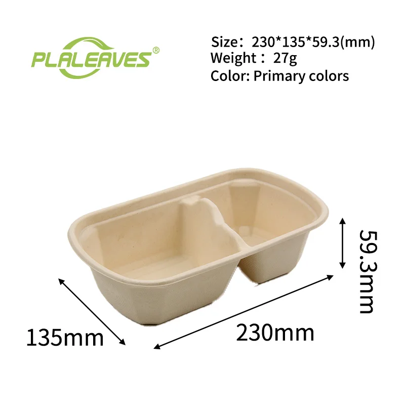Wholesale Sugarcane Bagasse Pulp Meal Prep Containers Disposable 3 ...