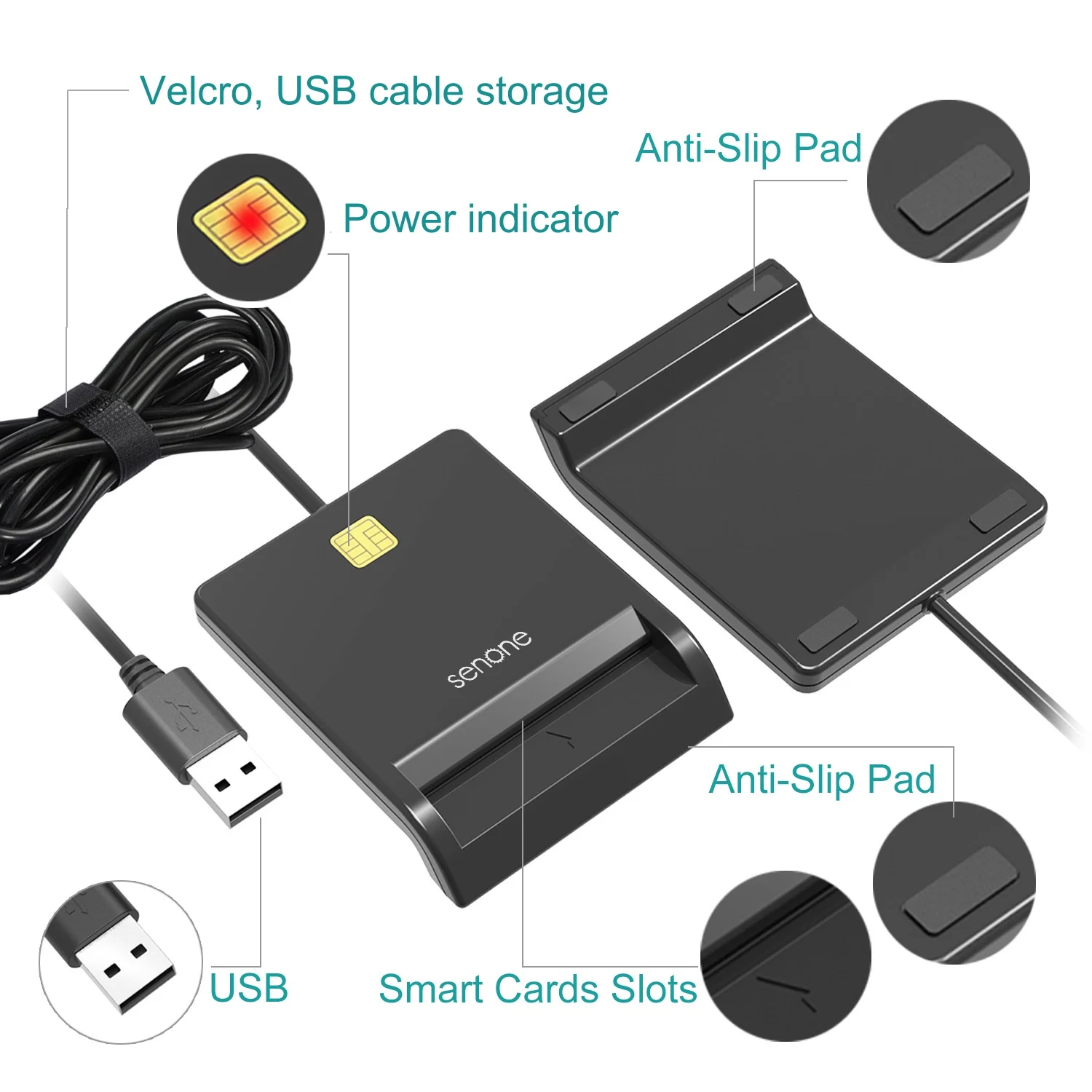 SENONE OEM ID Smart Card Reader - SCR301 Debekartaartlezer