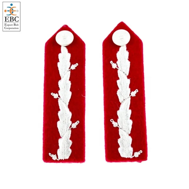 Oem Uniform Gorgets Collar Patch 4 Oak Leaf Silver Embroidery Or Dark ...