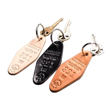 Personalized Logo Embossed Cheap Motel Leather Key Tags - Buy Motel ...