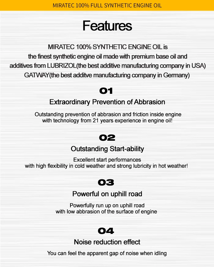 100% Synthetic Engine Oil Korean Engine Oil Sae 5w30 5w40 0w30 10w40 ...