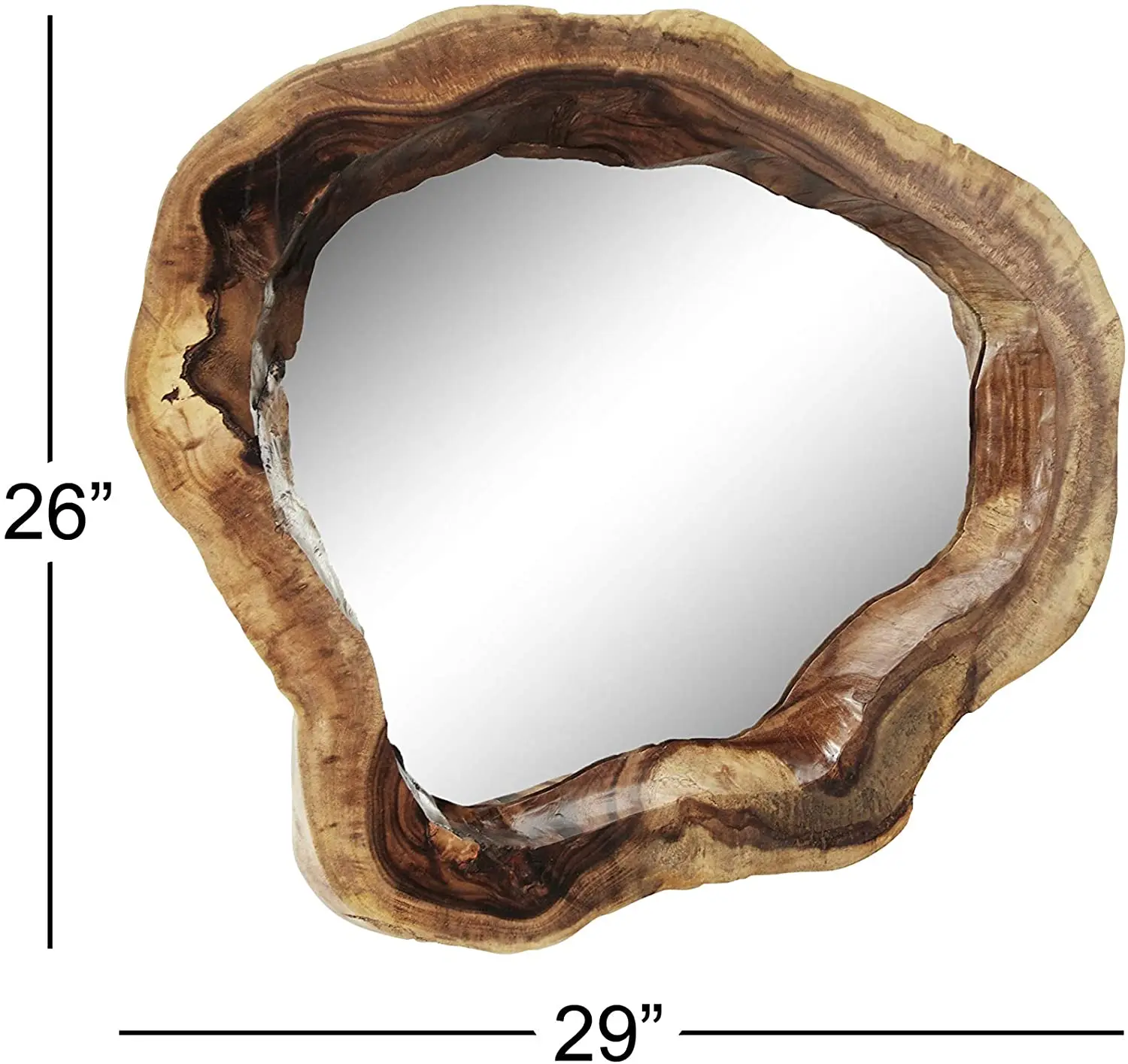 Live Edge Mirror Frame Wood Solid Decorative Wall Mirror Hotel Home ...