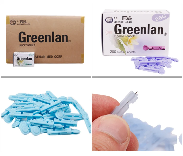 Greenlan Lancet Needles 21g/23g/26g/28g/39g Finger Lancing Devices ...