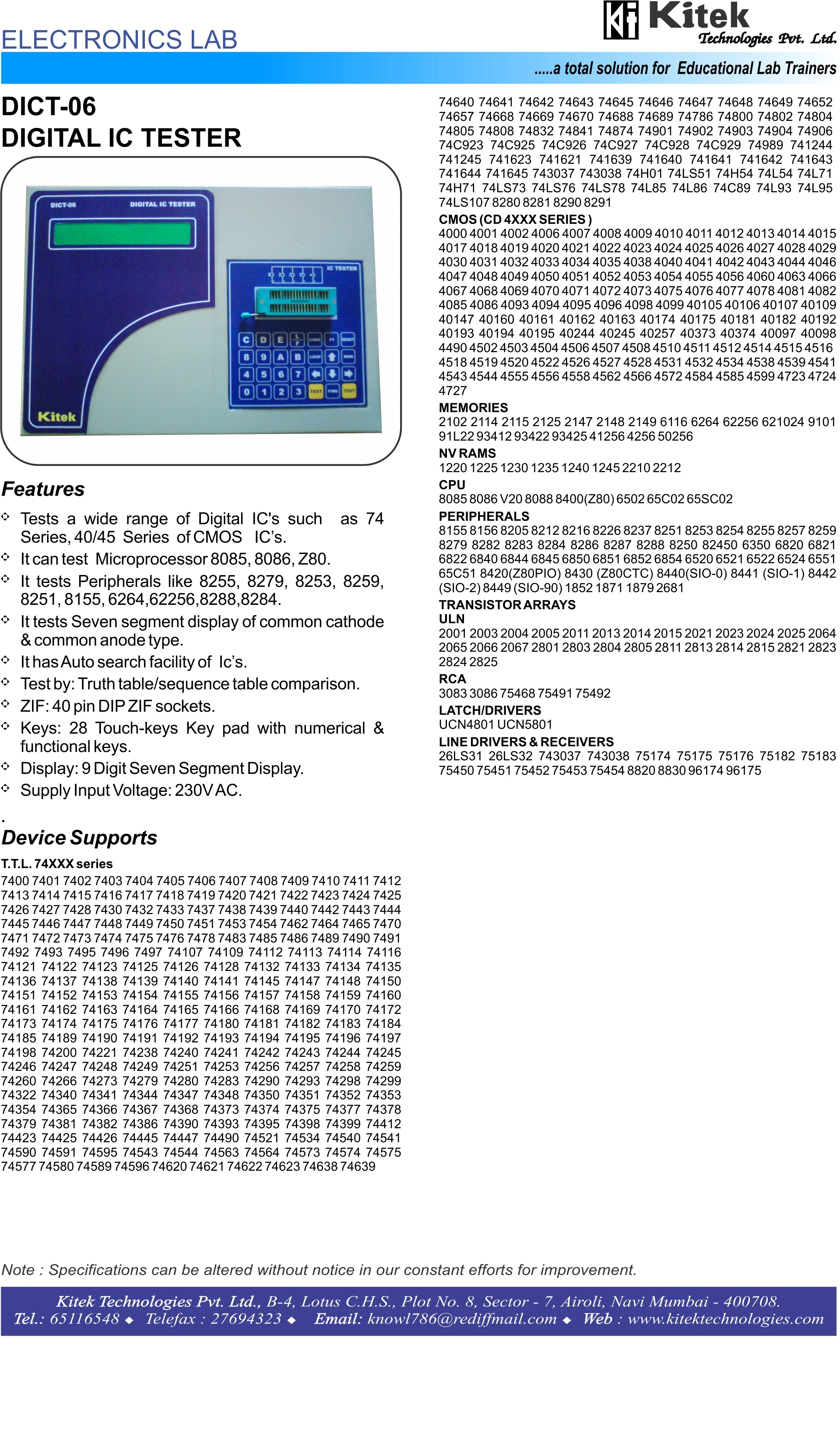 범용 Ic 테스터 테스트 전압 조정기 교훈적인 트레이너 장비 - Buy 범용 Ic 테스터,디지털 및 선형 Ic 트레이너,Ic ...