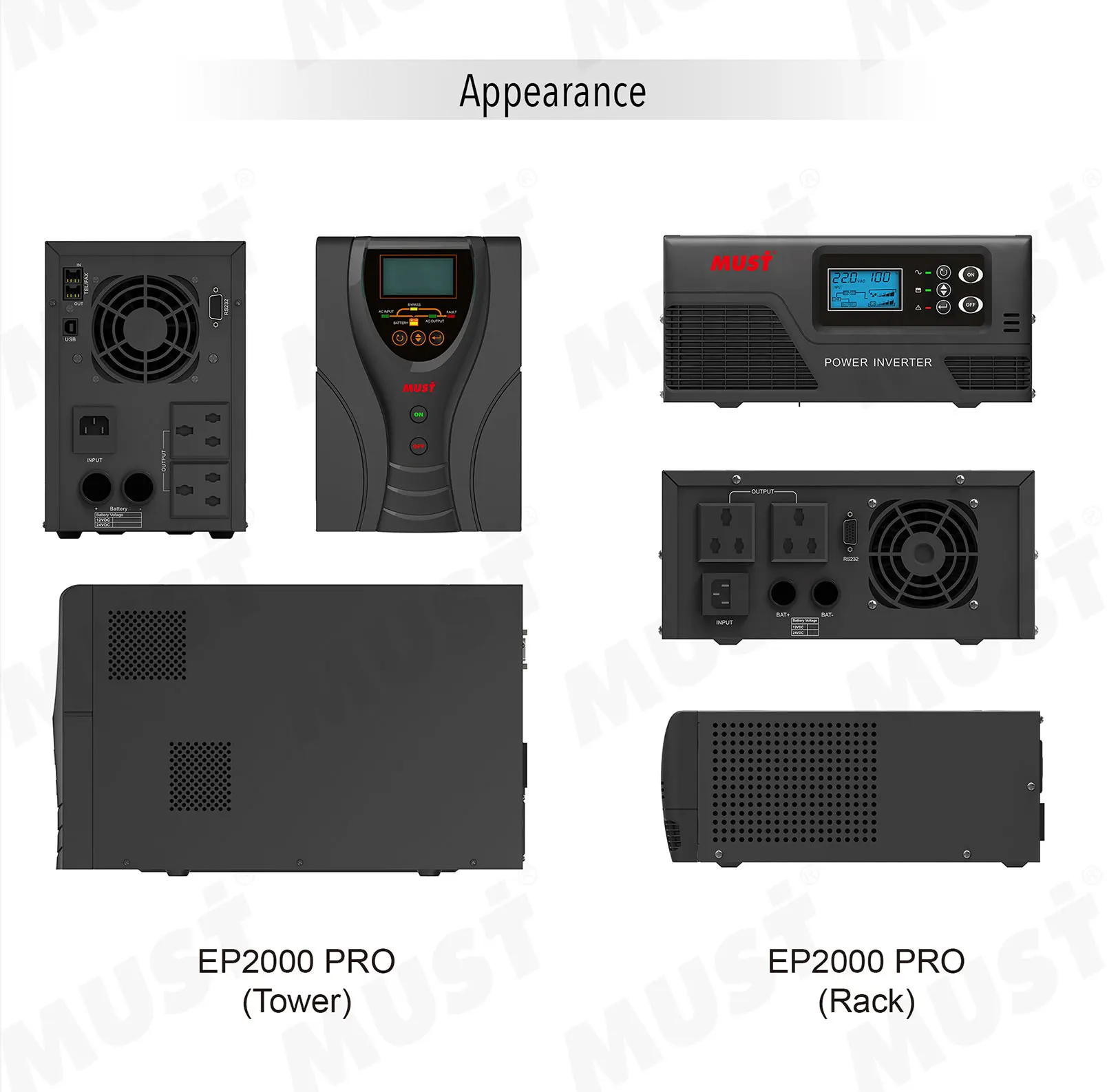 MUST Power Inverter - Efficient 300w to 1000w Solar Inverters