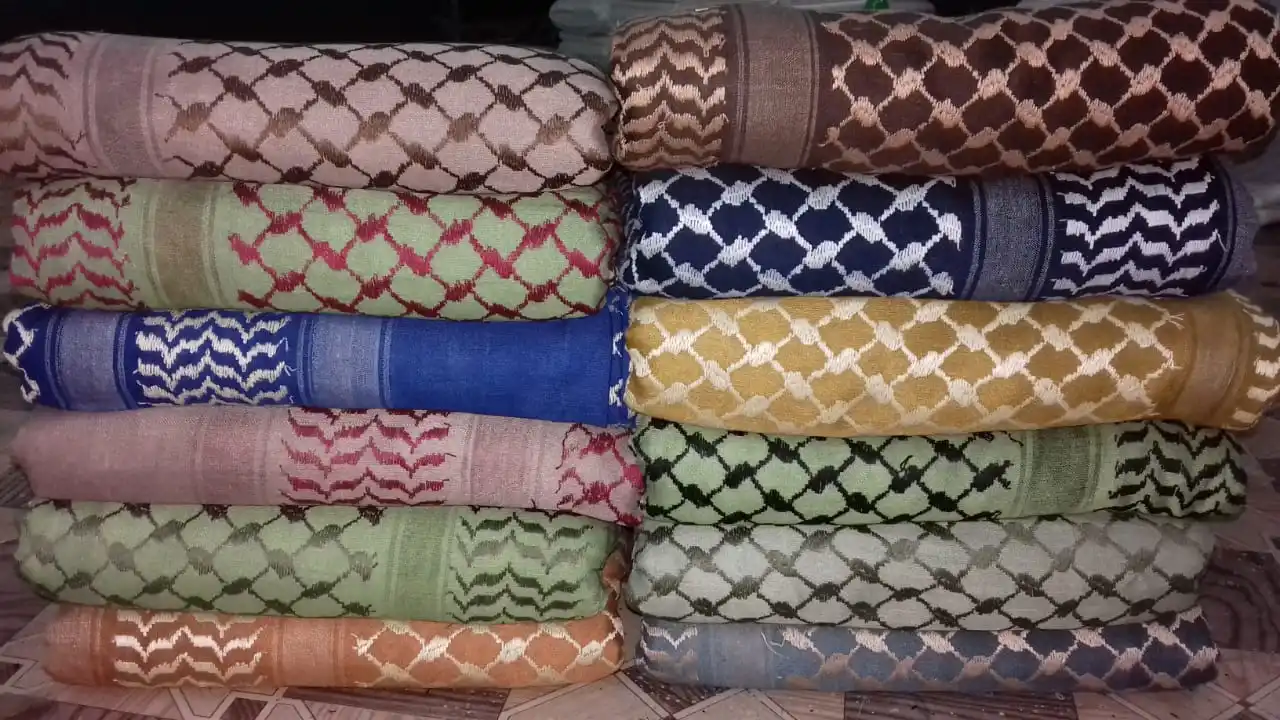 Yasser Arafat Palestinian Shemagh Keffiyeh Scarf - Geometric Pattern