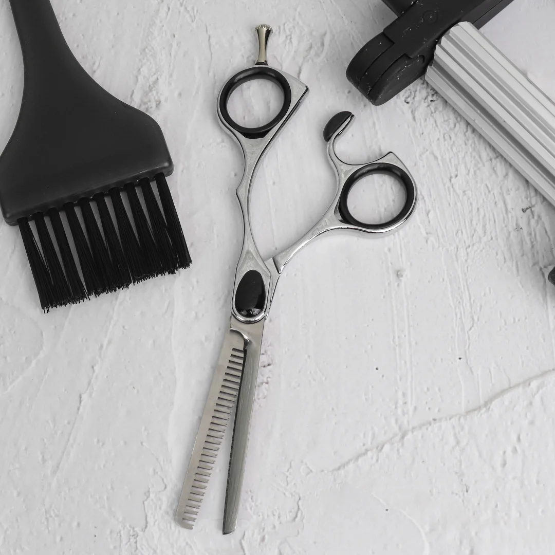 5.5 Inch Left-Handed Barber Hair Scissors with Offset Handle