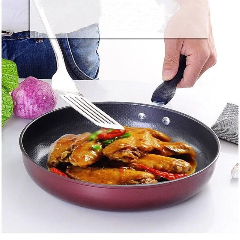 304 Stainless Steel Frying Pan Cooking Pot Honeycomb Etched Coating ...