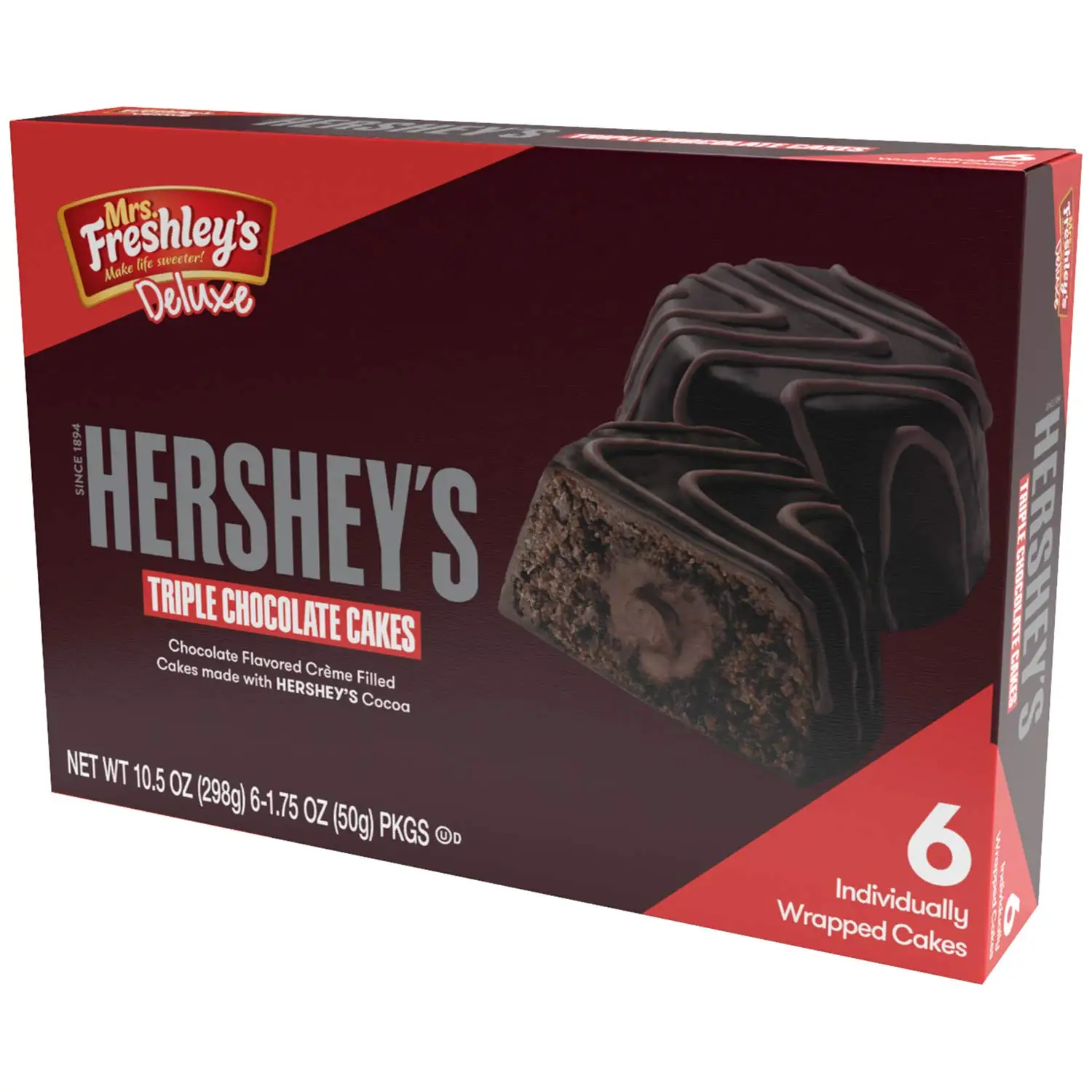 Mrs. Freshley's Cream Filled Cakes - Triple Chocolate