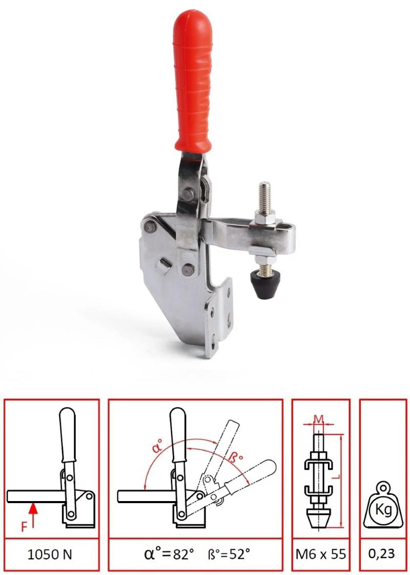 Vertical Base Flanged Hold-down Toggle Clamp Quick Release Handle Max ...