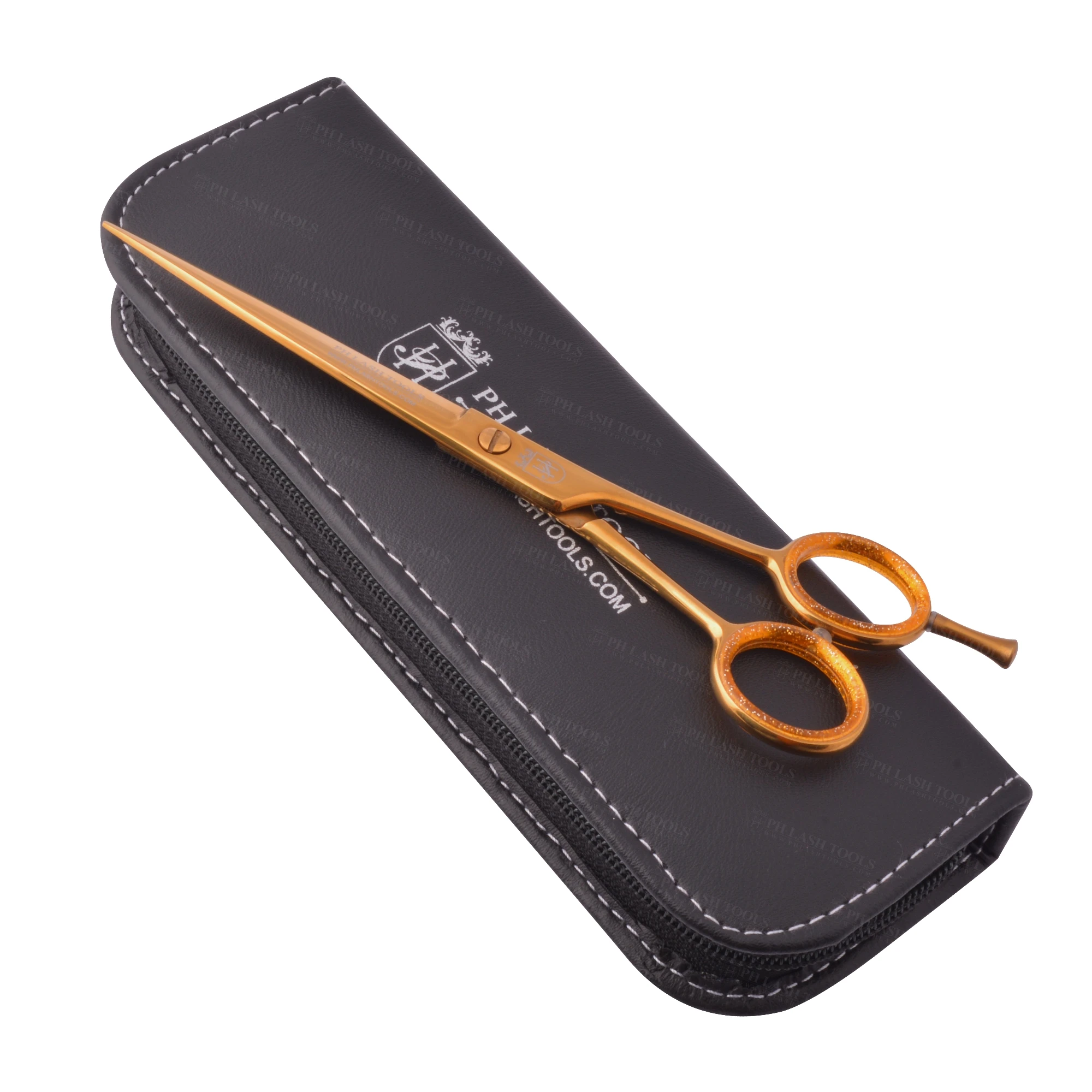 Gold Barber Scissor With Black Pu Leather Zipper Case,Oem Odm Custom ... Gold Barber Scissor With Black Pu Leather Zipper Case,Oem Odm Custom ...