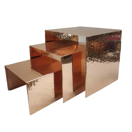 Copper Food Riser Set Of 3 Copper Plated Stainless Steel Food Riser Set ...