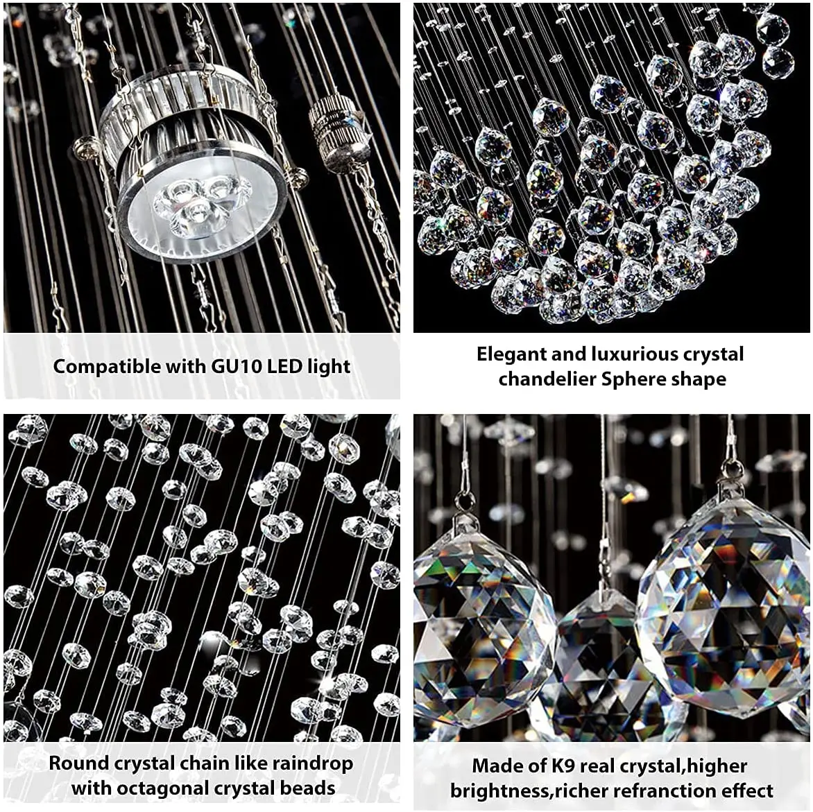 Modern Luxury High Ceiling Decorative LED Crystal Chandeliers