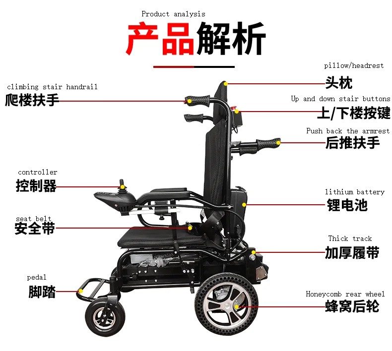BZ-EA1 Stair Climbing Wheelchair - High Capacity & Long Battery Life