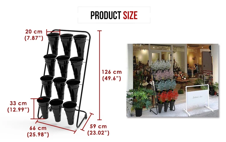 White Malls Metal Plant Pots Stand - Perfect for Garden Display