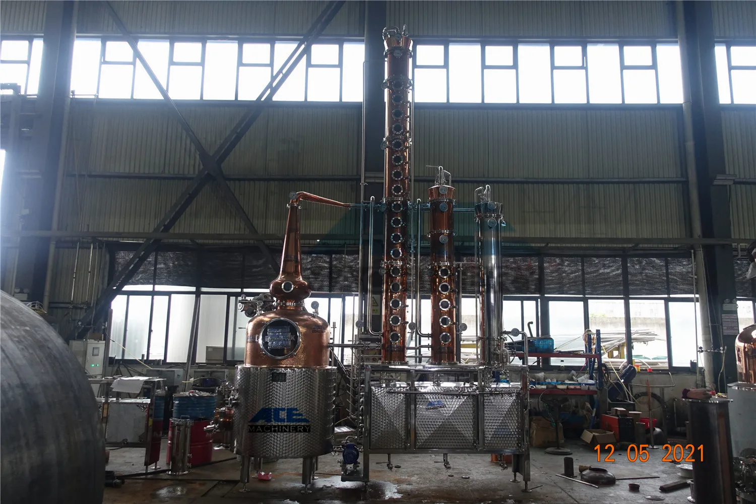 100l-5000l Rose Water Distilling Line Alembic Copper Distillation ...