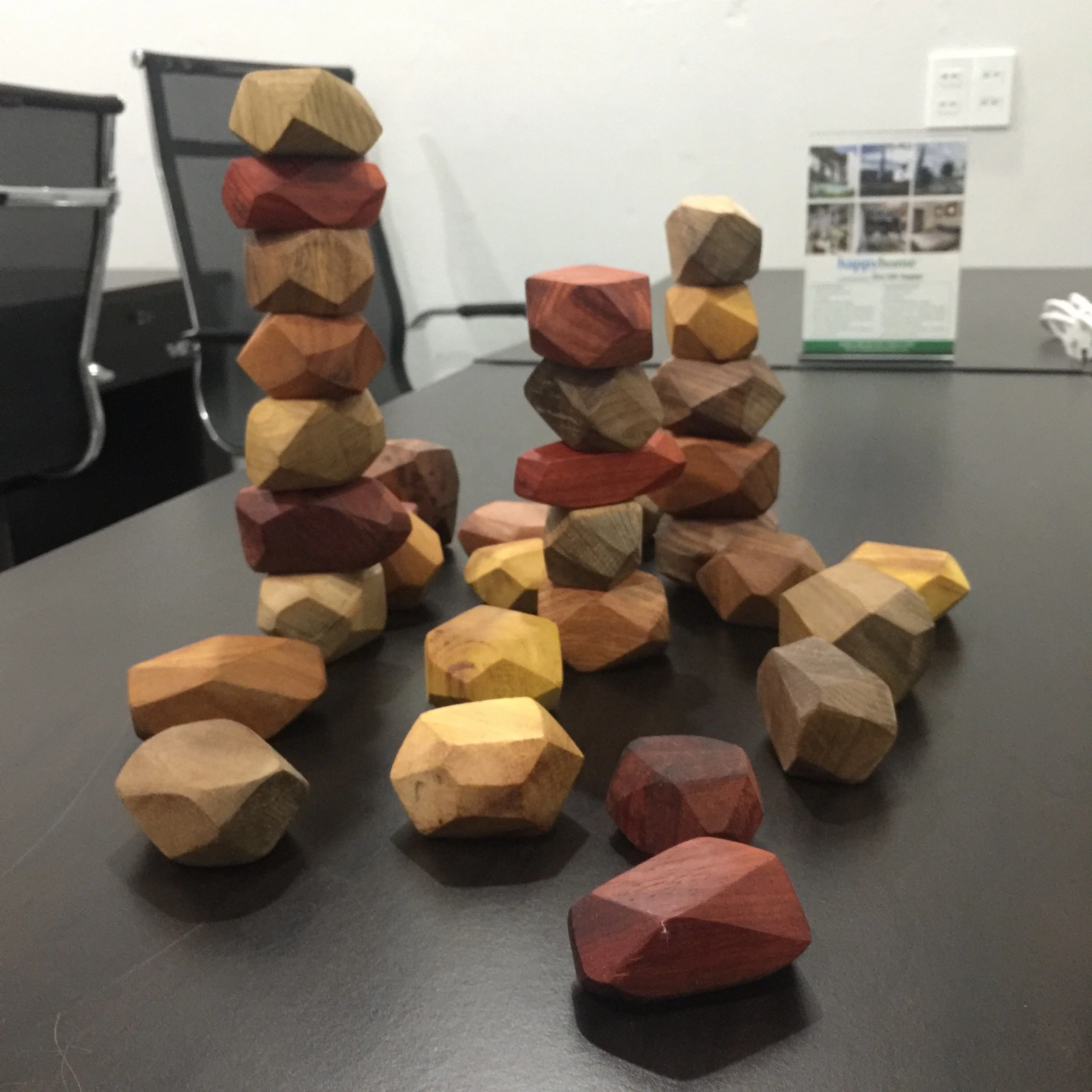 Wooden Sorting Stacking Balancing Stone Rocks Educational Preschool ...