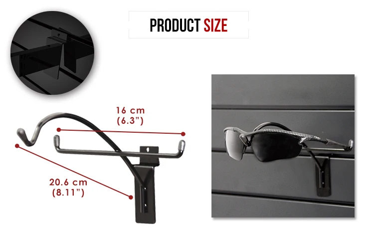 Customize Riding Eyewear Slat Wall Mount Sun Glasses Rack