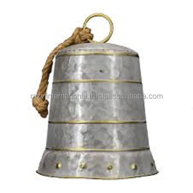 Galvanised Hanging Christmas Bells With Rope Handle - Buy Galvanised ...