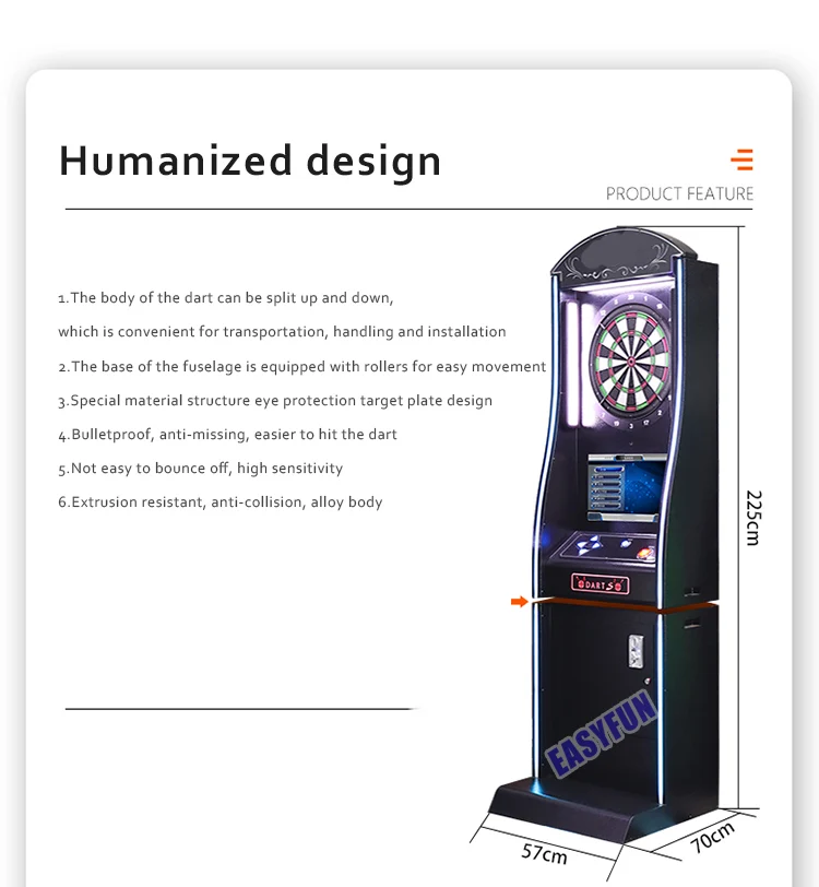 Coin Operated Dart Board Arcade Game Machine - LCD Electronic Dart in ...