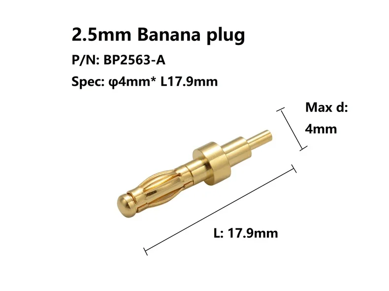 Custom PCB Mount Banana Plug 2.5mm 3.5mm 4mm Gold Pin