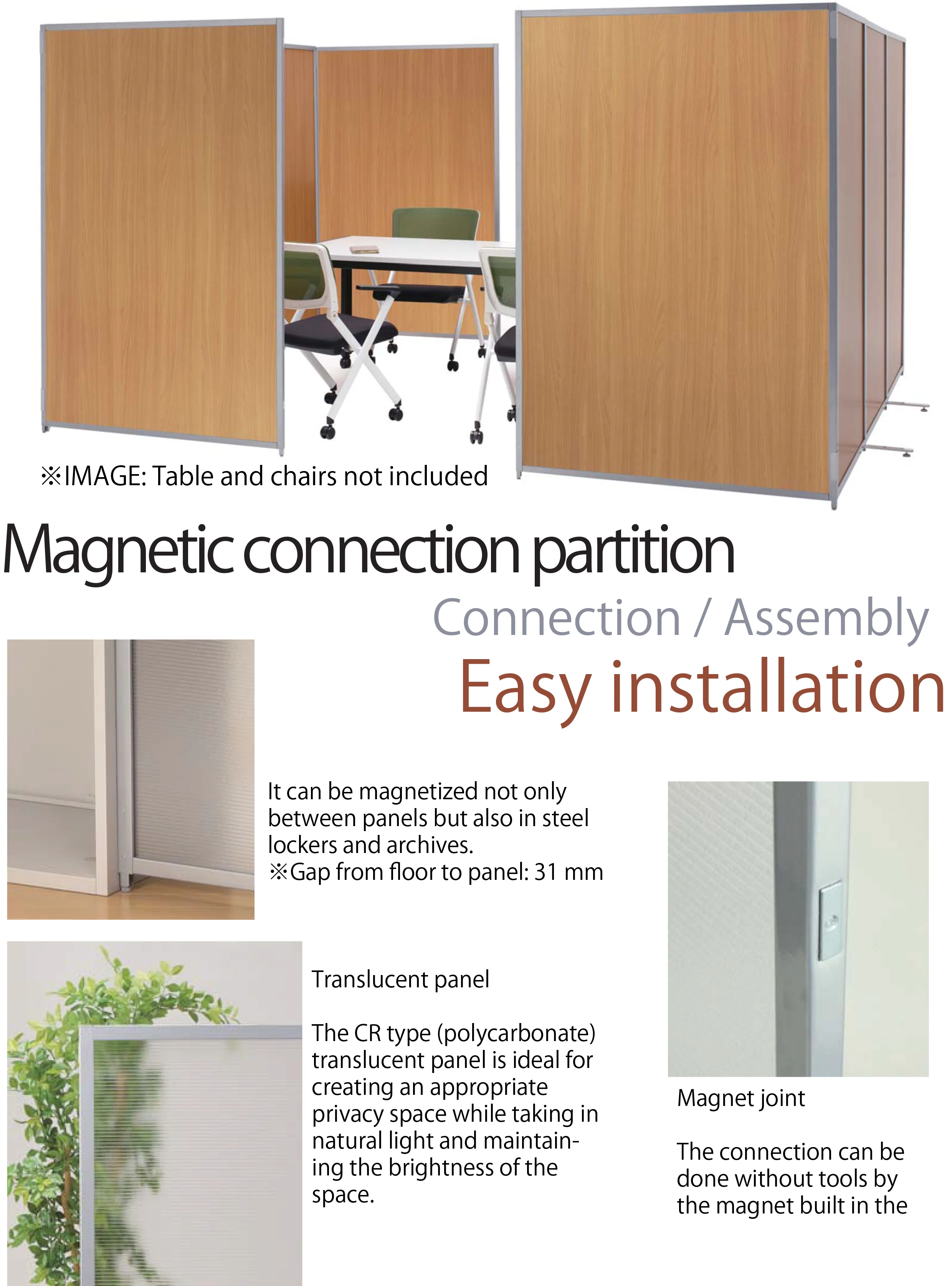 Magnetic Partition Panel Screen Dividers With Magnetic Connection Easy ...