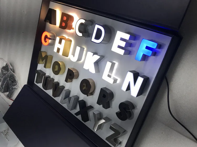 Portable 3D Advertising Sign Display Letters Sample Board Box
