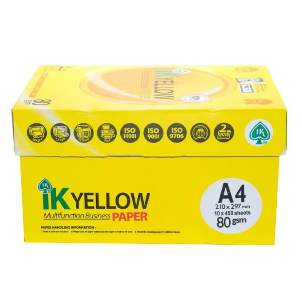 New Quality Iik Plus A4 Paper 80gsm / Ik Yellow Copy A4 Copier Paper ...