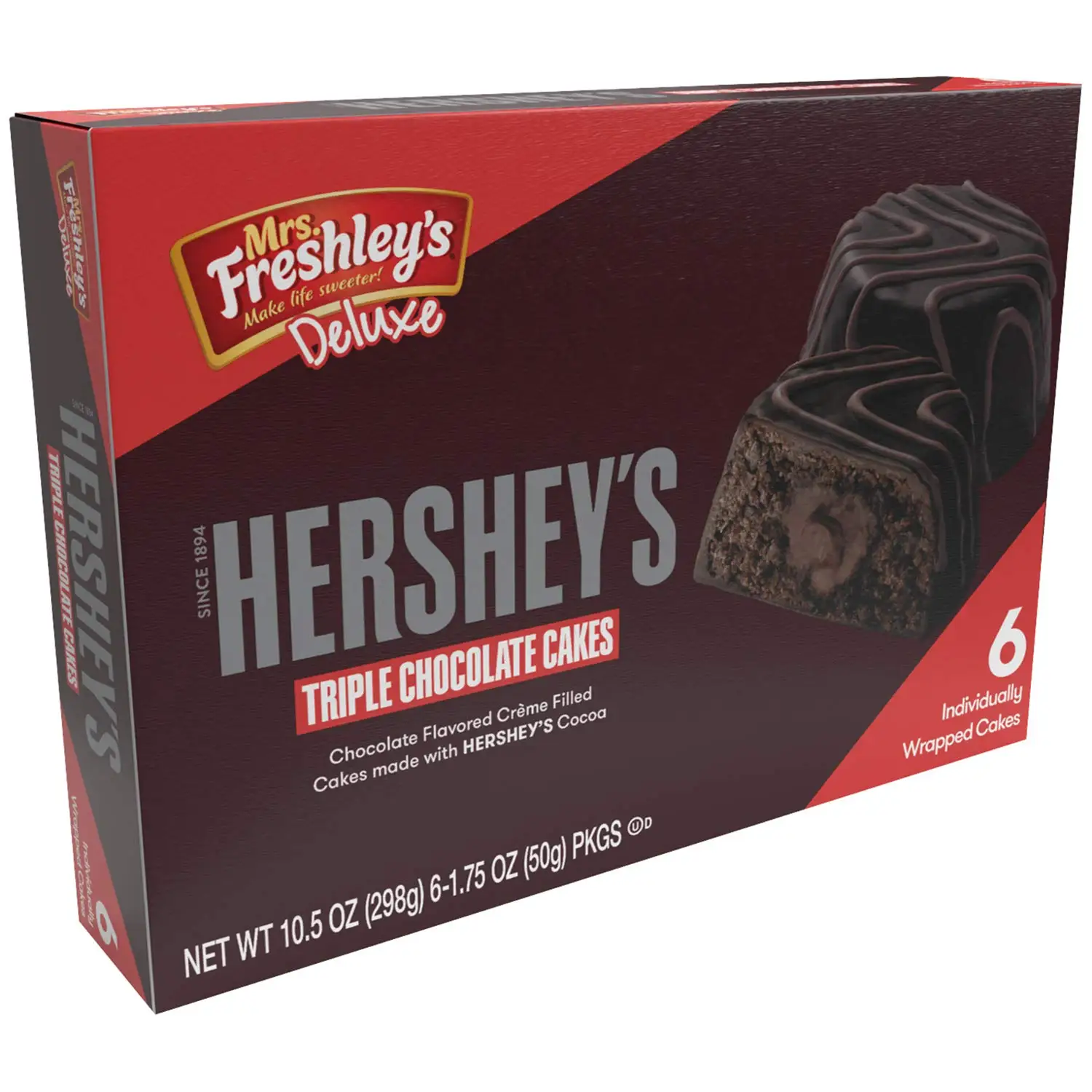 Mrs. Freshley's Cream Filled Cakes - Triple Chocolate