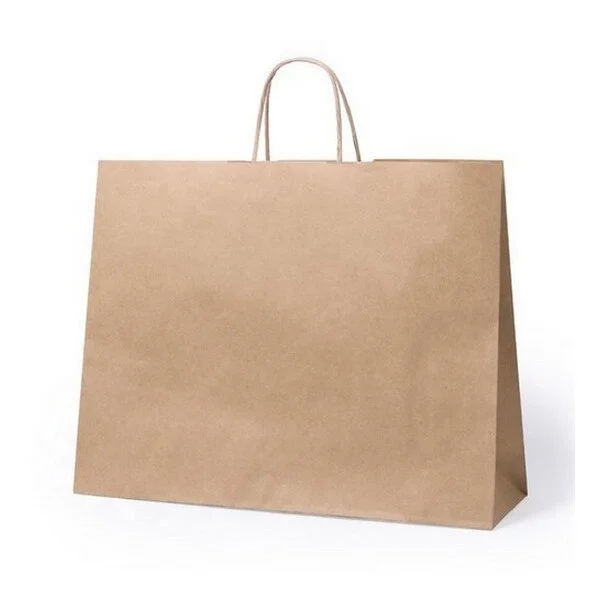 Natural Kraft Paper Bag With Twisted Handles Brown Wholesale Paper Bags ...