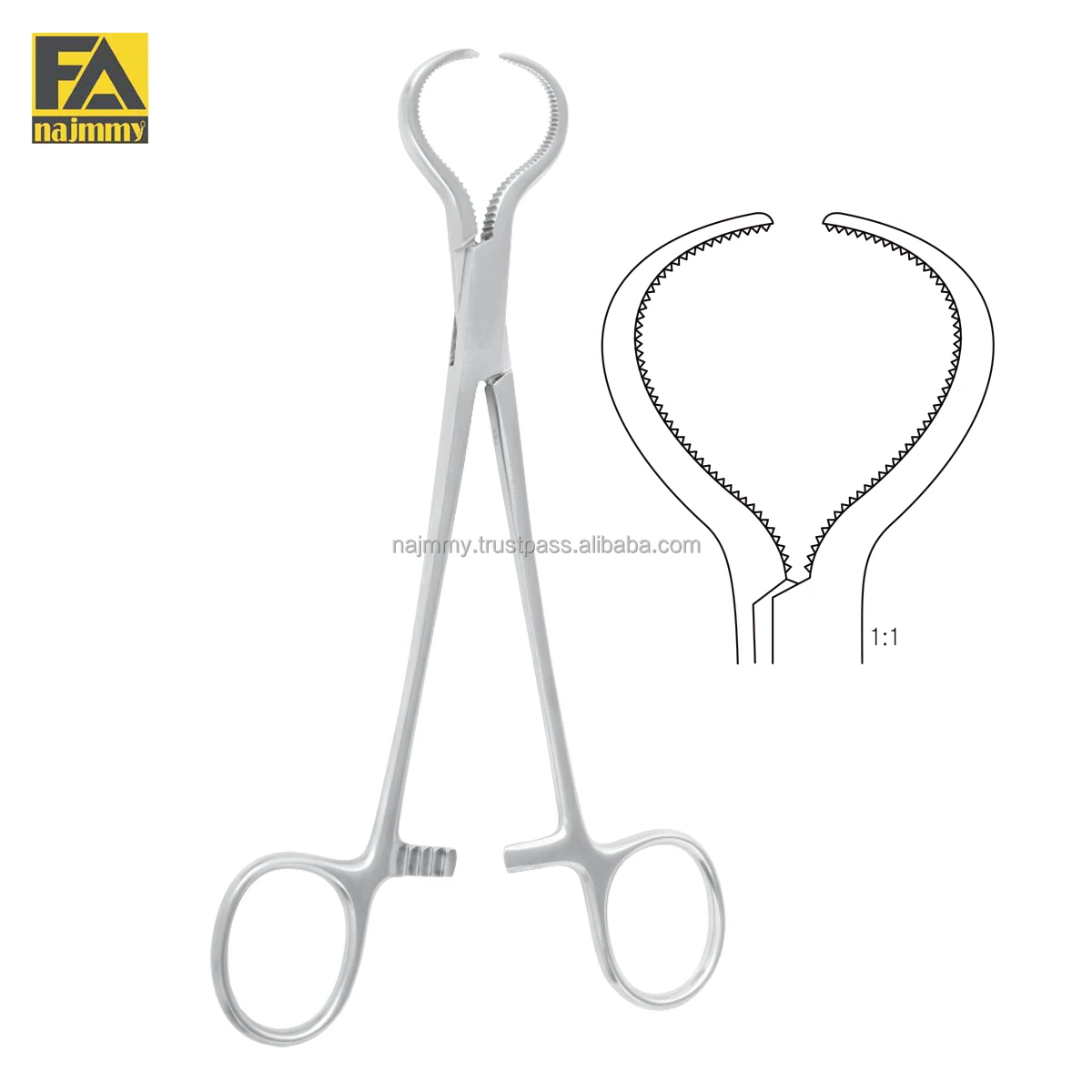 Lewin Perforating Bone Holding Forceps (serrated) - CE Certified
