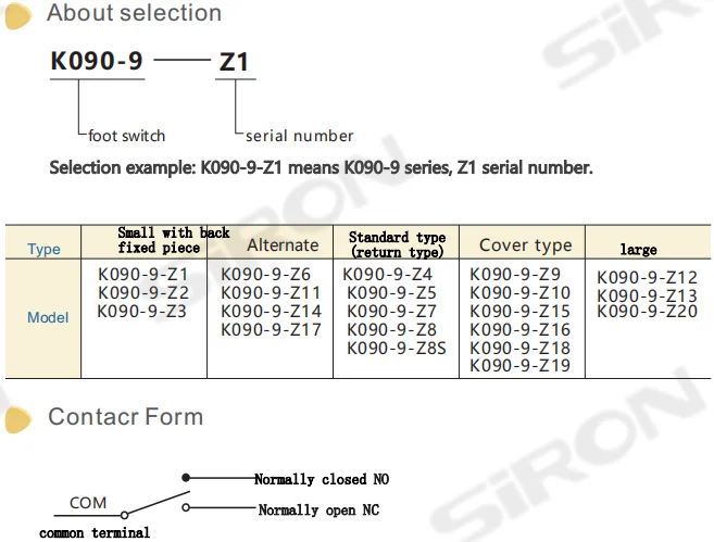 Siron K090-9-z Series 6a 10a 15a 250v Sewing Machine Foot Pedal Foot Control Pedal Switch - Buy ...
