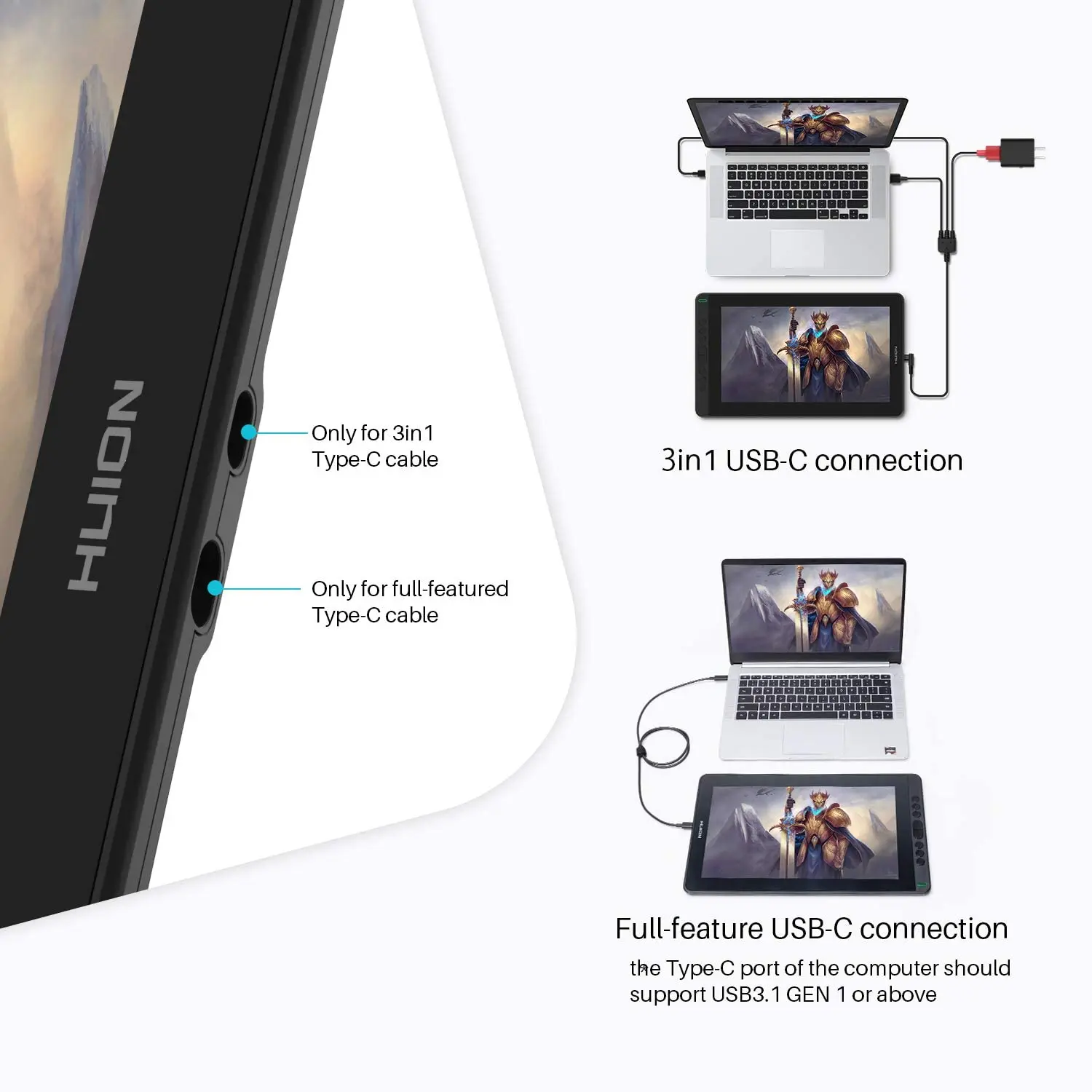 Writing Tablet For Adults Power Adapter For Huion Kamvas 12, Kamvas 13 ...